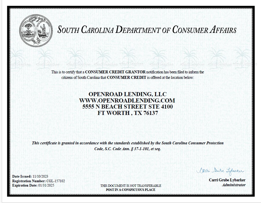 2025 SC CG WWW - OpenRoad Lending
